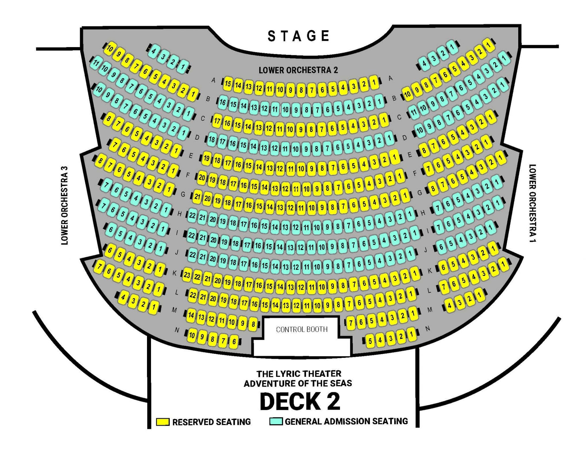 Reserved Seating Map - Star Trek: The Cruise 2026